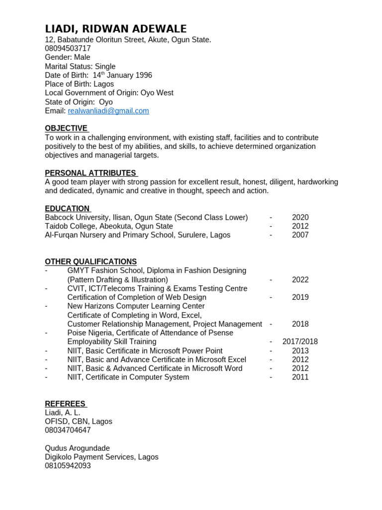 Ridwan CV | PDF