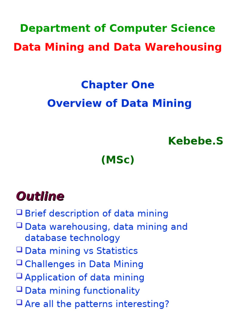 Chapter 1 Overview of Data Mining | PDF