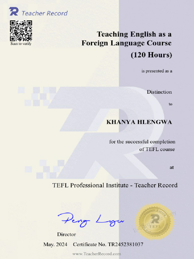TEFL Certificate | PDF
