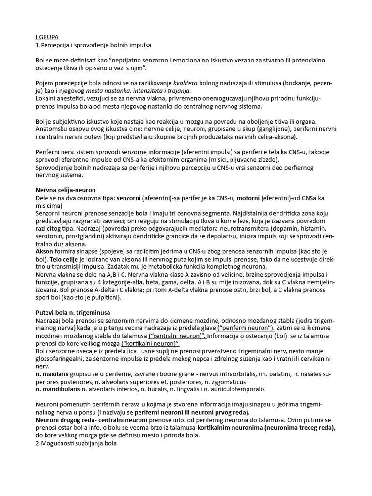 Anestezija Nasa Skripta PITANJA-ANATOMIJA 2 | PDF