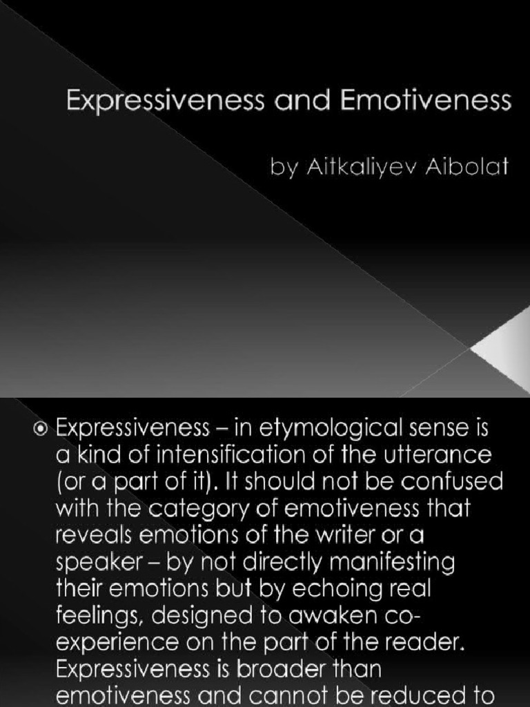 Expressiveness Vs Emotiveness | PDF