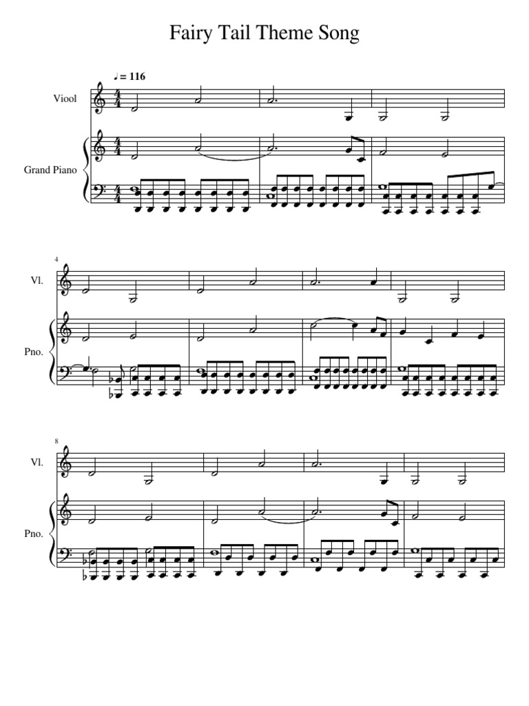 Fairy Tail Theme Song | PDF