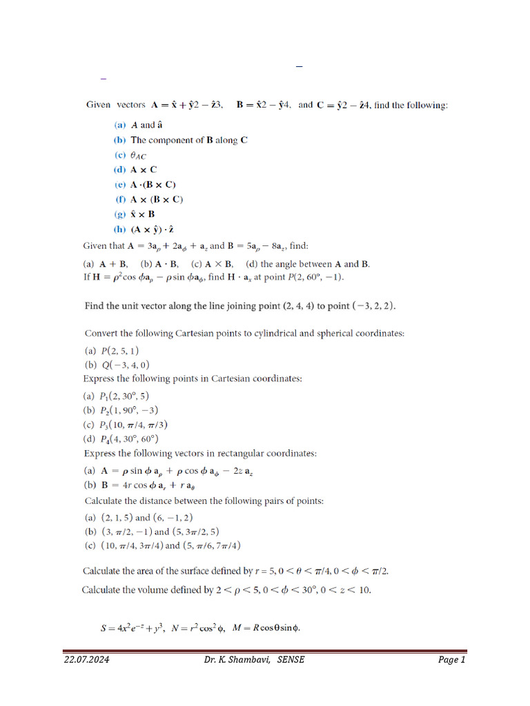 Mod 01 - Tutorial Sheet 1 - EEM - F2024 | PDF
