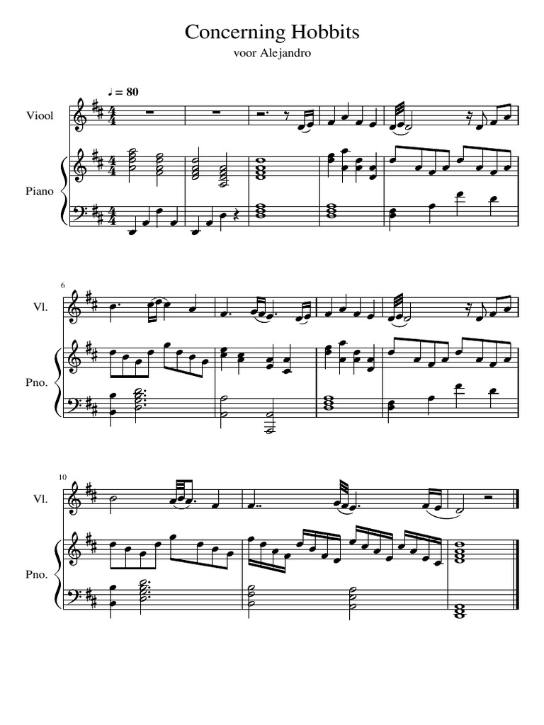 Concerning Hobbits Sheet Music | PDF