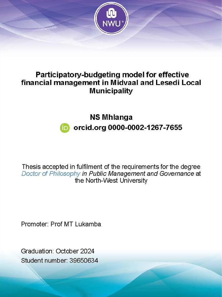 Participatory-Budgeting For Effective Financial Management in Lesedi and Midvaal Local ...