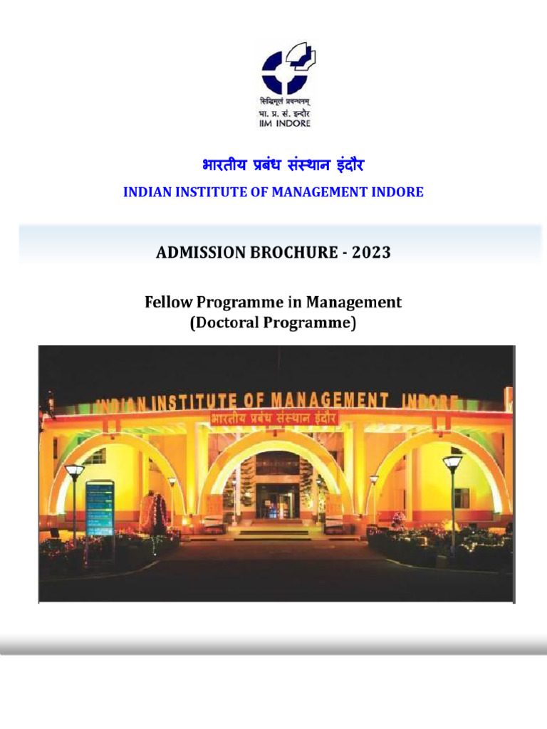 FPM Admission Brochure 2023 | PDF
