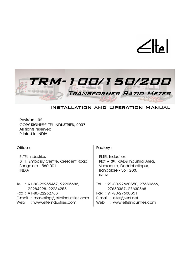 Thiet Bi Do TSB TRM 100-150-200 | PDF