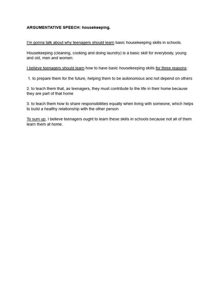 Argumentative Speech Example | PDF
