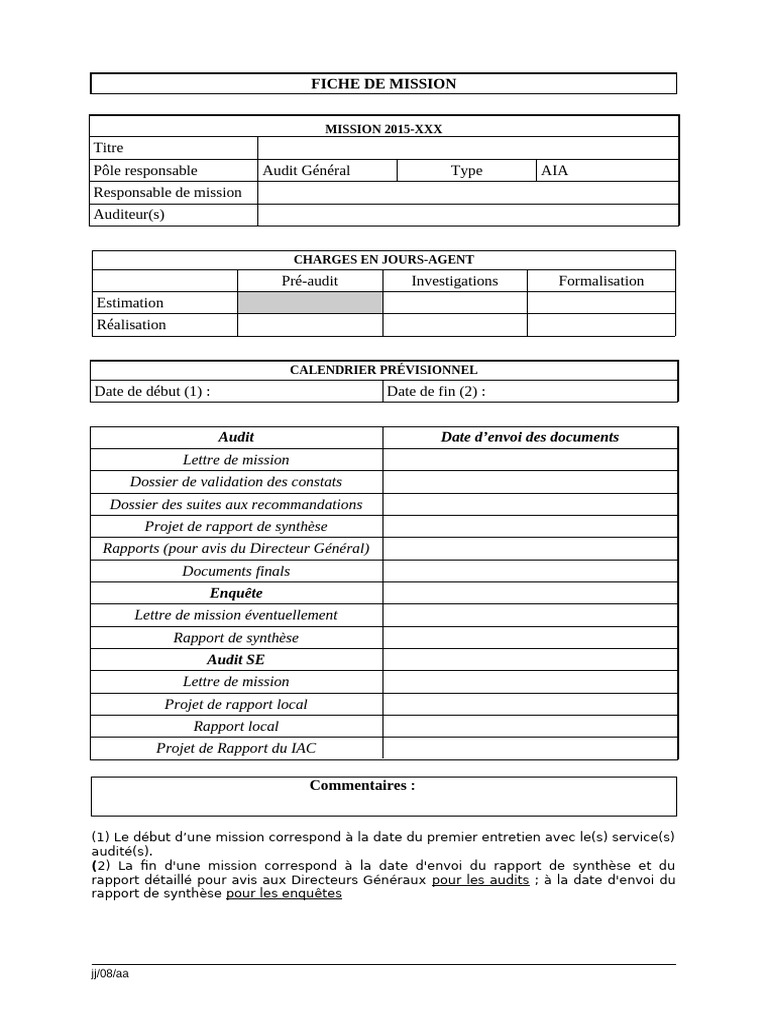 Fiche Mission | PDF