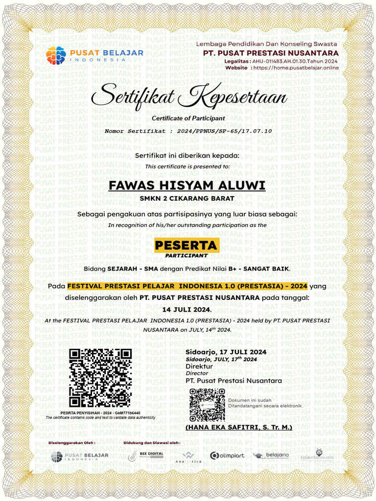 10 - FAWAS HISYAM ALUWI - Penyisihan PRESTASIA 1.0 INTERMEDIATE LEVEL ...
