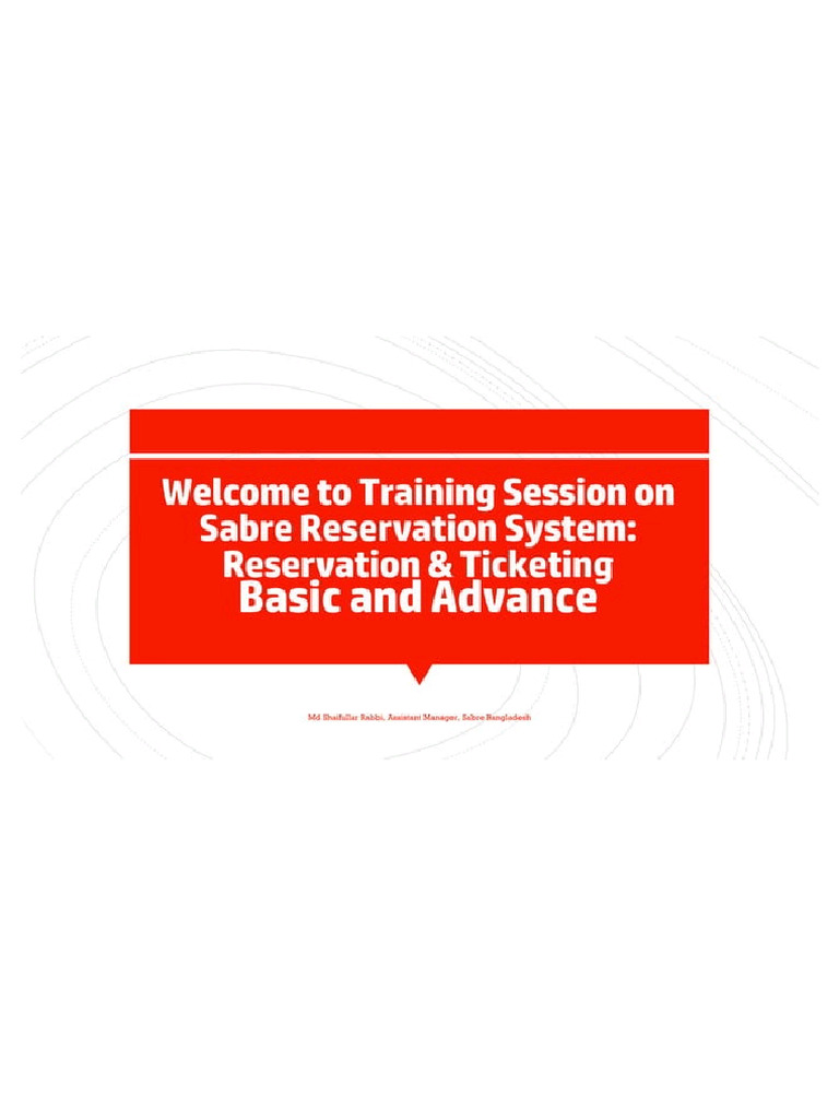 Sabre Red Web Training | PDF