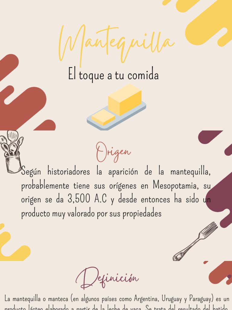 Tipos y usos de la mantequilla | PDF | Mantequilla | Productos lácteos