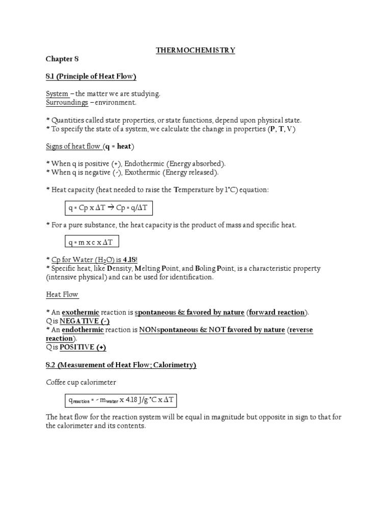Thermochemistry: Heat Flow Principles | PDF | Enthalpy | Heat