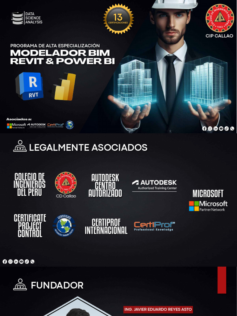 Sílabus Aprobado Por El CIP Callao Modelador BIM Con Revit & Power BI | PDF