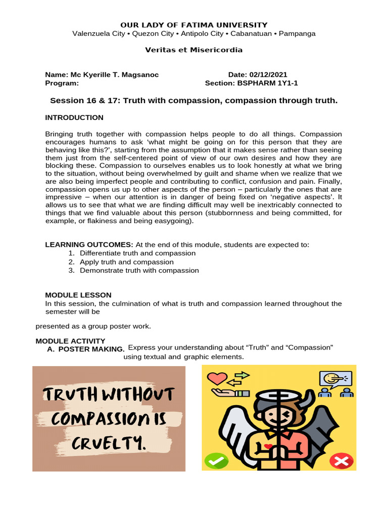 Session 16 17 Truth With Compassion Compassion Through Truth - Final | PDF