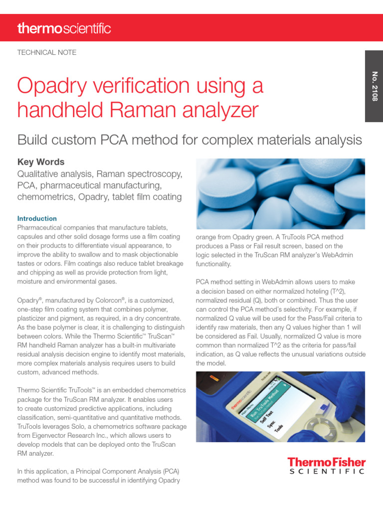 Opadry Verification Handheld Raman | PDF | Tablet (Pharmacy ...