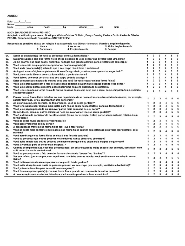 BSQ - Escala | PDF