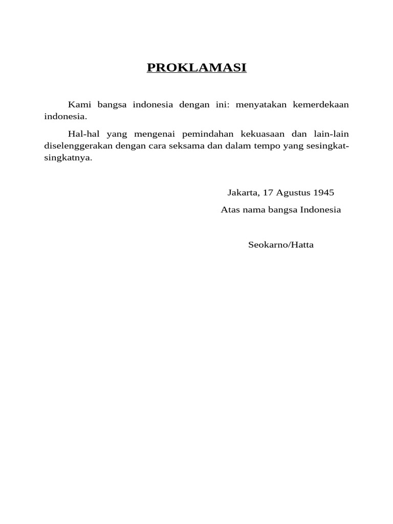 Teks Proklamasi | PDF