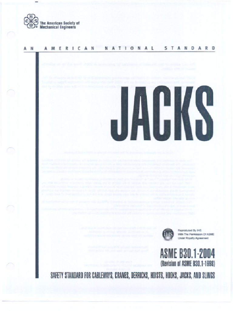ASME B30.1-2004 - Jacks | PDF