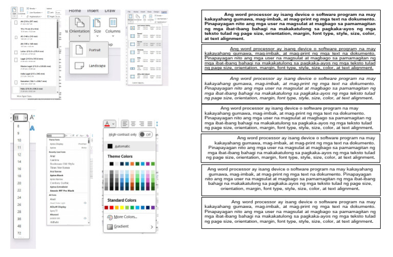 Aspeto Sa Pag Aayos NG Word | PDF
