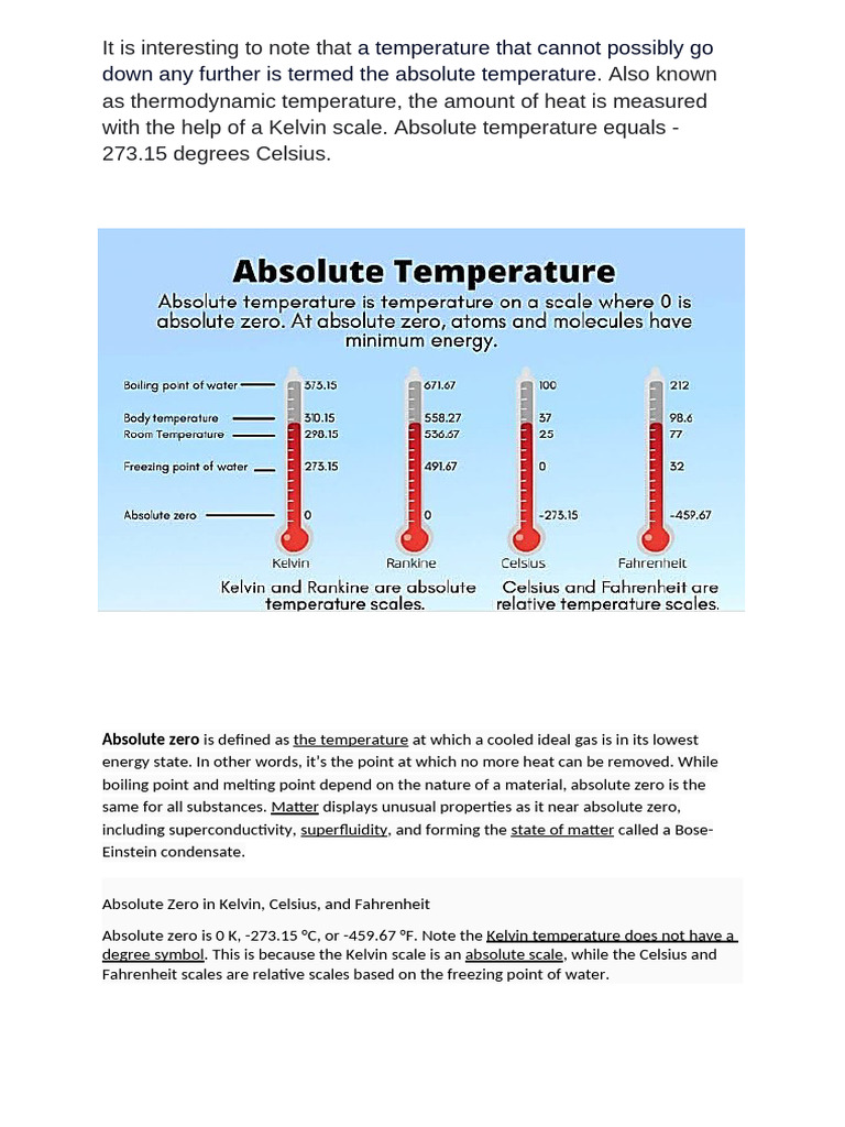 Absolute temperature and pressure | PDF