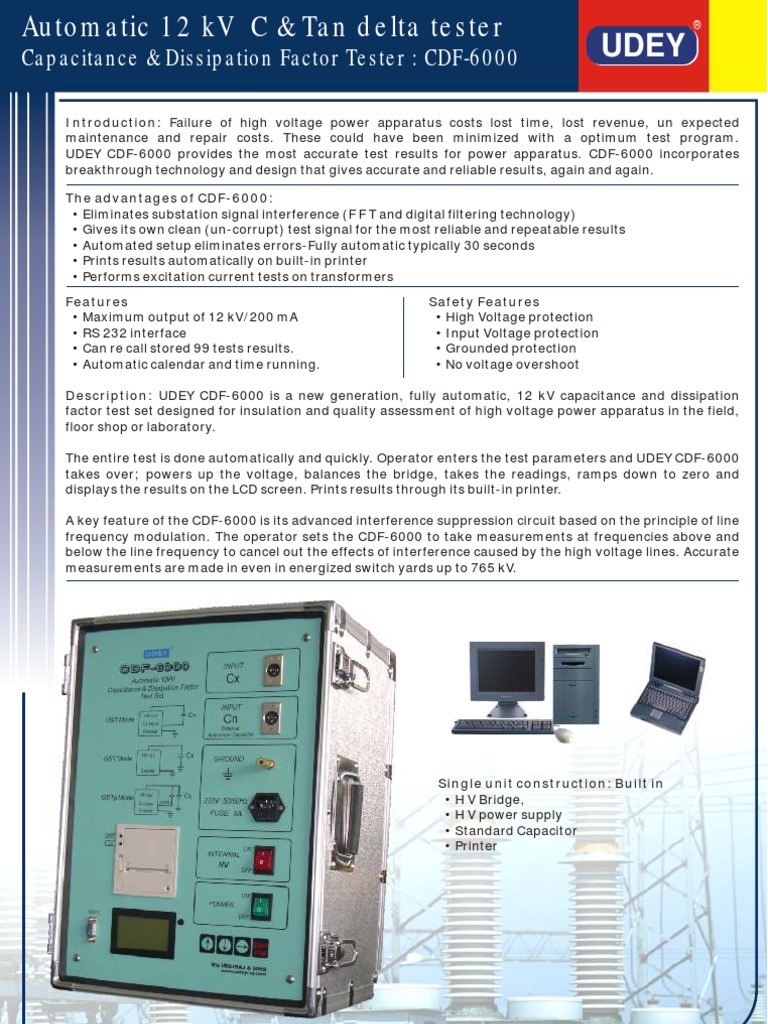 Tan Delta CDF-6000 | PDF | Capacitor | Power Supply