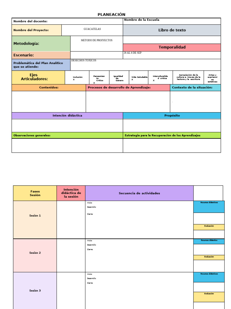 Formato de Planeación | PDF