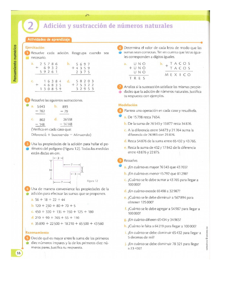 Actividad 2 - Suma y Resta N | PDF | Números | Matemática Elemental