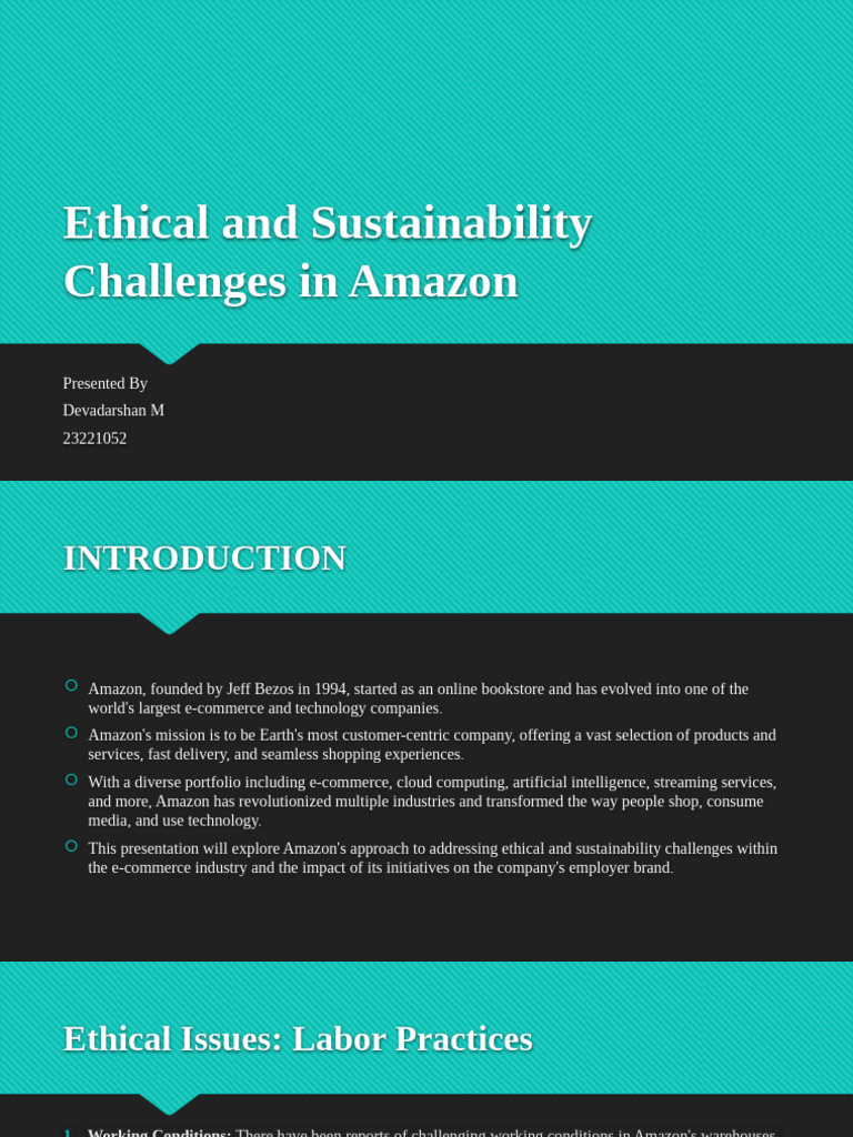 Ethical and Sustainability Challenges in Amazon | PDF