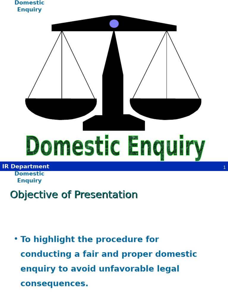 Domestic Enquiry - IR | PDF