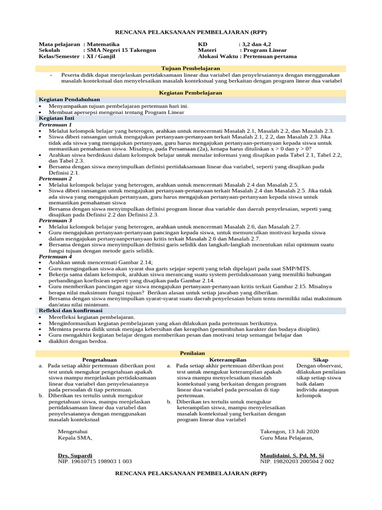 RPP BAB 2 Program Linear | PDF