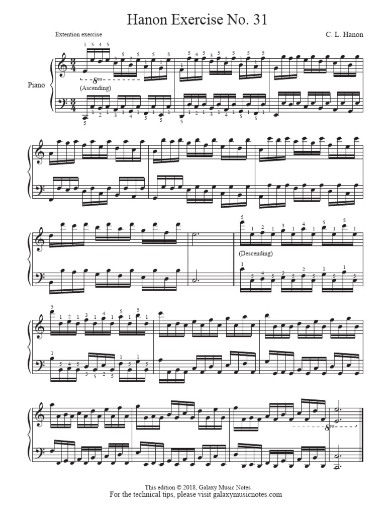Hanon Exercise No 31 | PDF