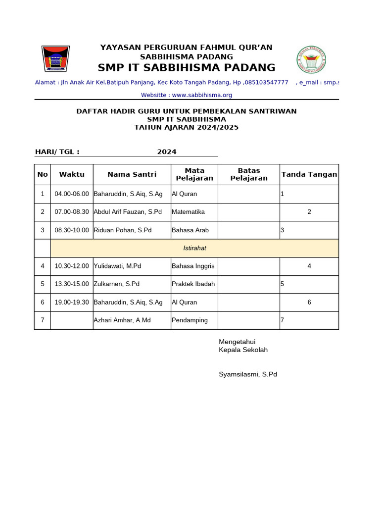 Blangko Nilai Juli 2024 | PDF