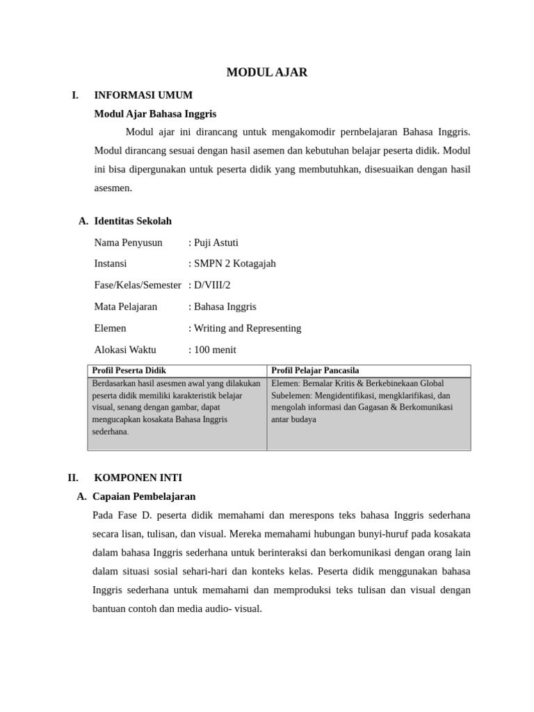 Modul Ajar Fase D | PDF
