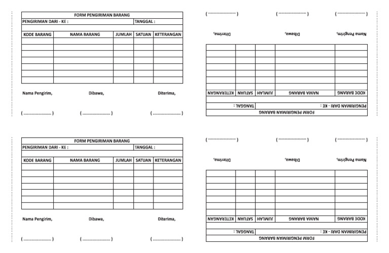 Form Pengiriman Barang | PDF