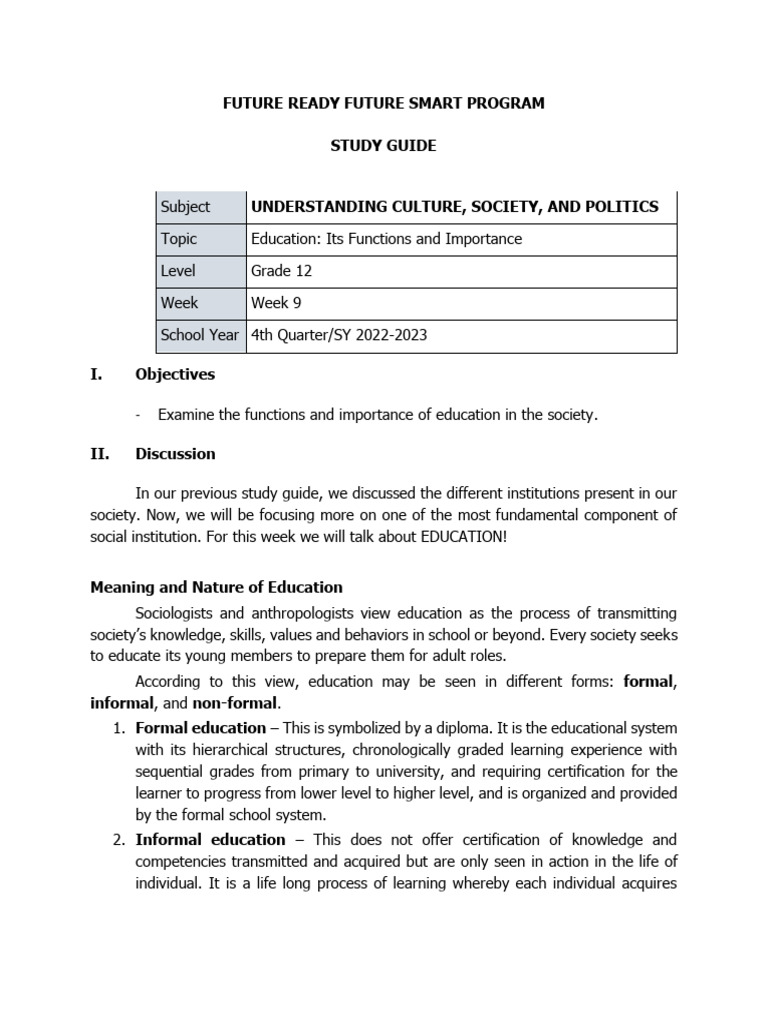 Revised Soc104 WK9 | PDF