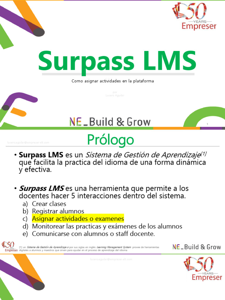 LMS - Assign Activities Tutorial - (Esp) | PDF