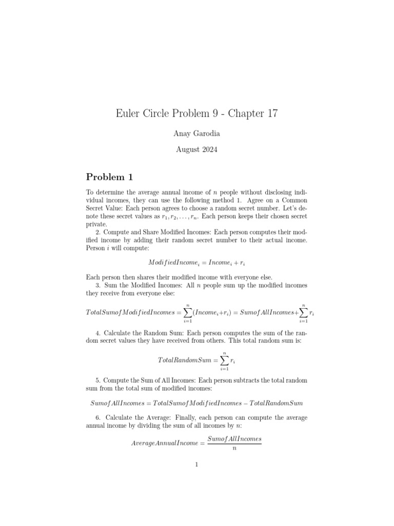 Euler Circle Problem 9 Chapter 17 | PDF