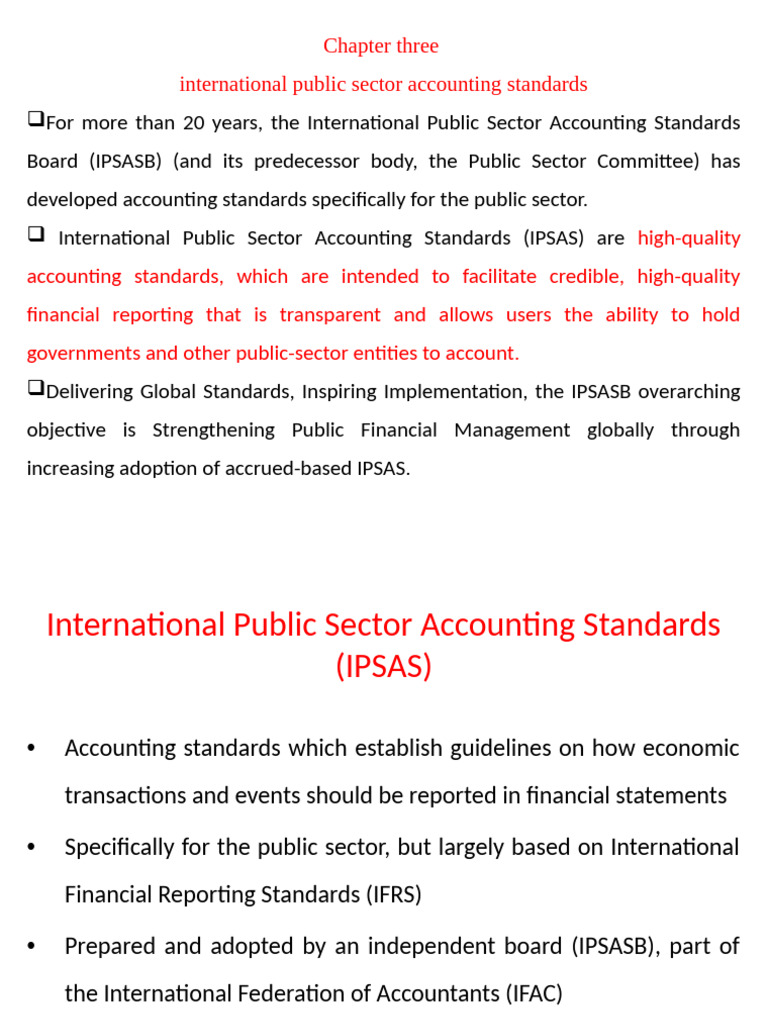 Chapter Three Edit IPSAS | PDF | Financial Statement | Finance & Money ...