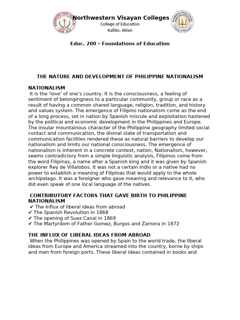 The Nature and Development of Philippine Nationalism | PDF
