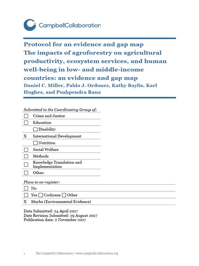PROTOCOL Protocol For An Evidence and Gap Map The | PDF