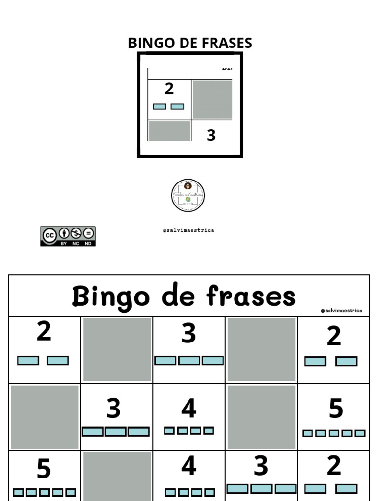 Bingo de Frases Vivencias Con Maestricas 2 | PDF