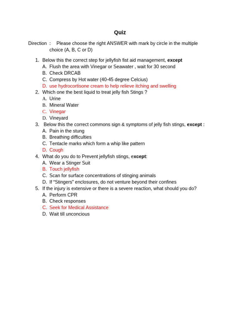Written Test & Answer Key | PDF