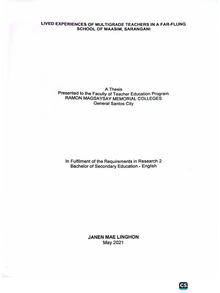 Thesis Sample 2 | PDF
