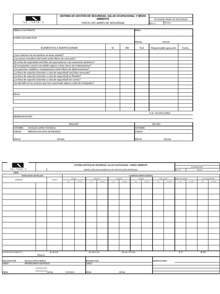 Lista de Checkeo Constructora - Tipo Araley | PDF