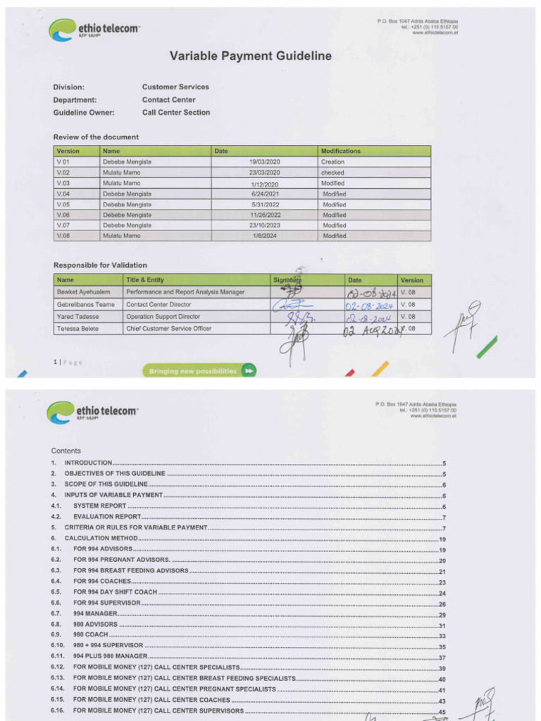 Signed Variable Payment Guideline of August 2024 Final | PDF Signed Variable Payment Guideline of August 2024 Final | PDF