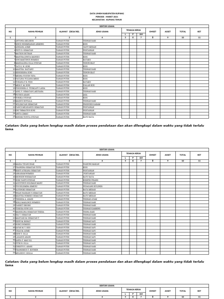 Data Ukm Format Provinsi - Fix | PDF