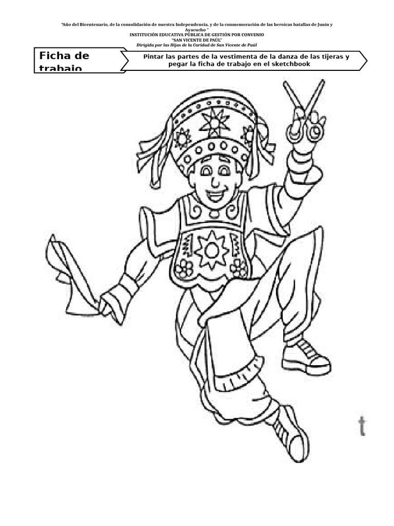 Dibujo y Coloreo: Danza de Tijeras | PDF