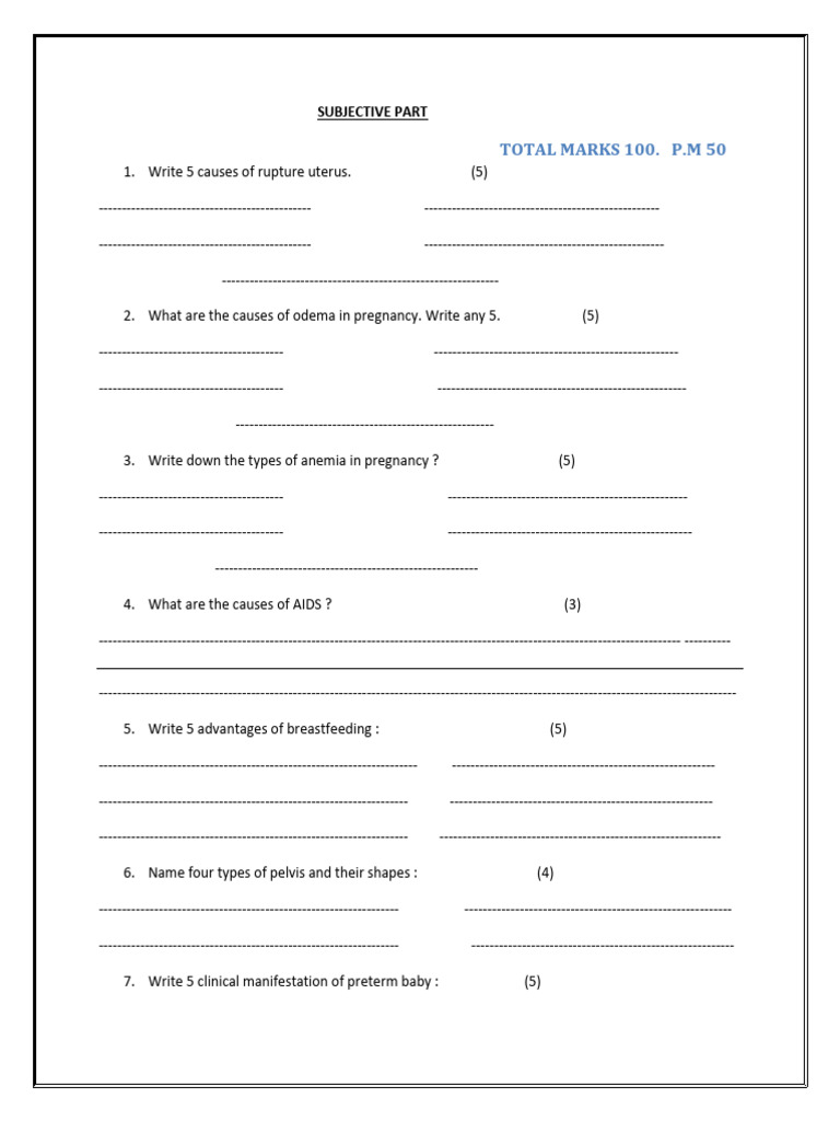 SUBJECTIVE PART LHV Grand Test | PDF