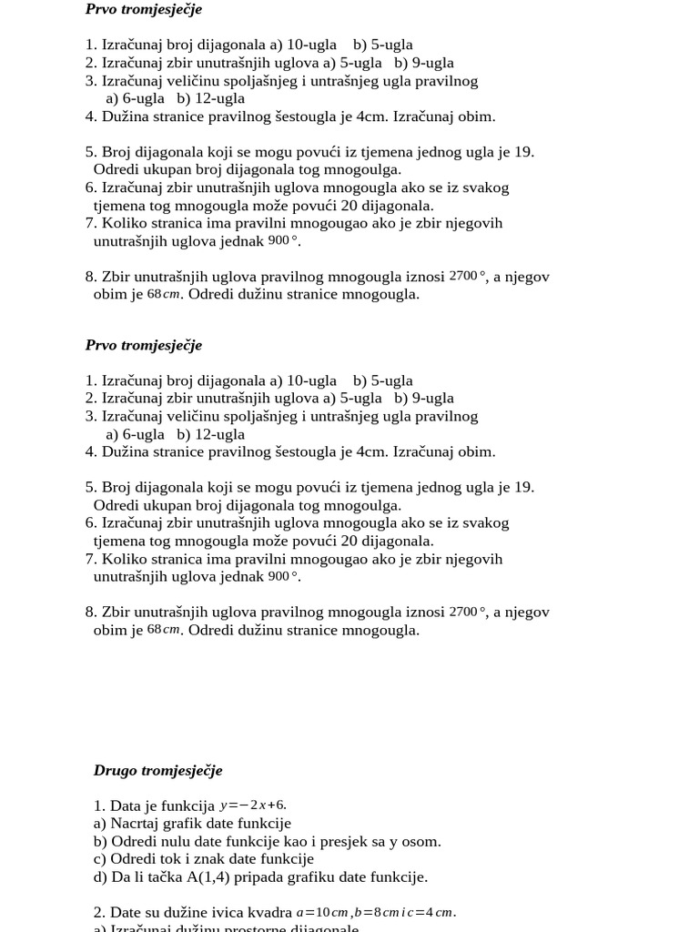 Zadaci Za Deveti | PDF